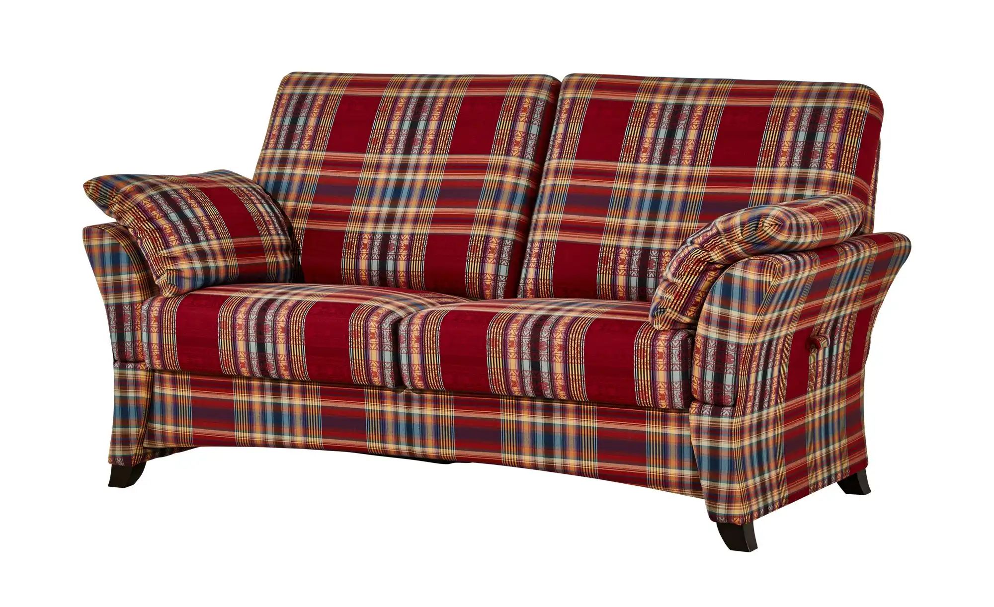Sofa 2-sitzig rot/kariert - Webstoff Mikado | 2